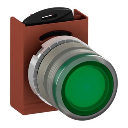 Springer Controls Co ABB Illuminated Push Button Operator, 22mm, Green, Flush Style P9M-PLVGD | Zoro